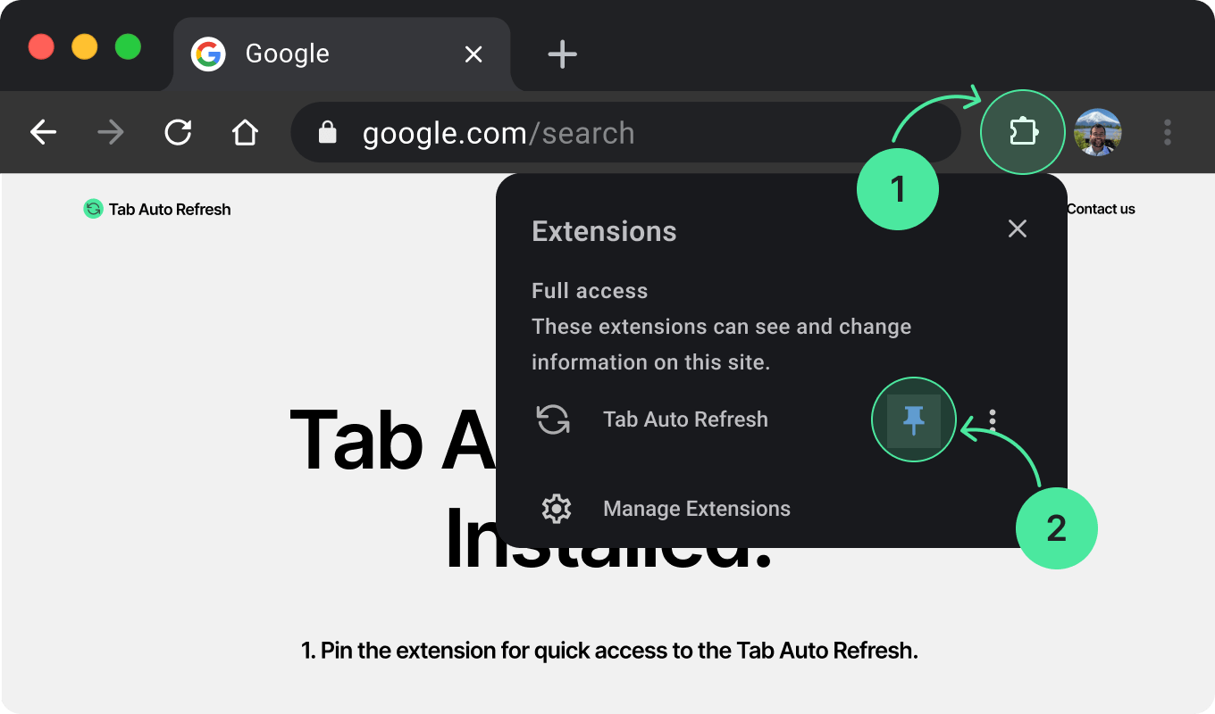 Tab Auto Refresh Installed